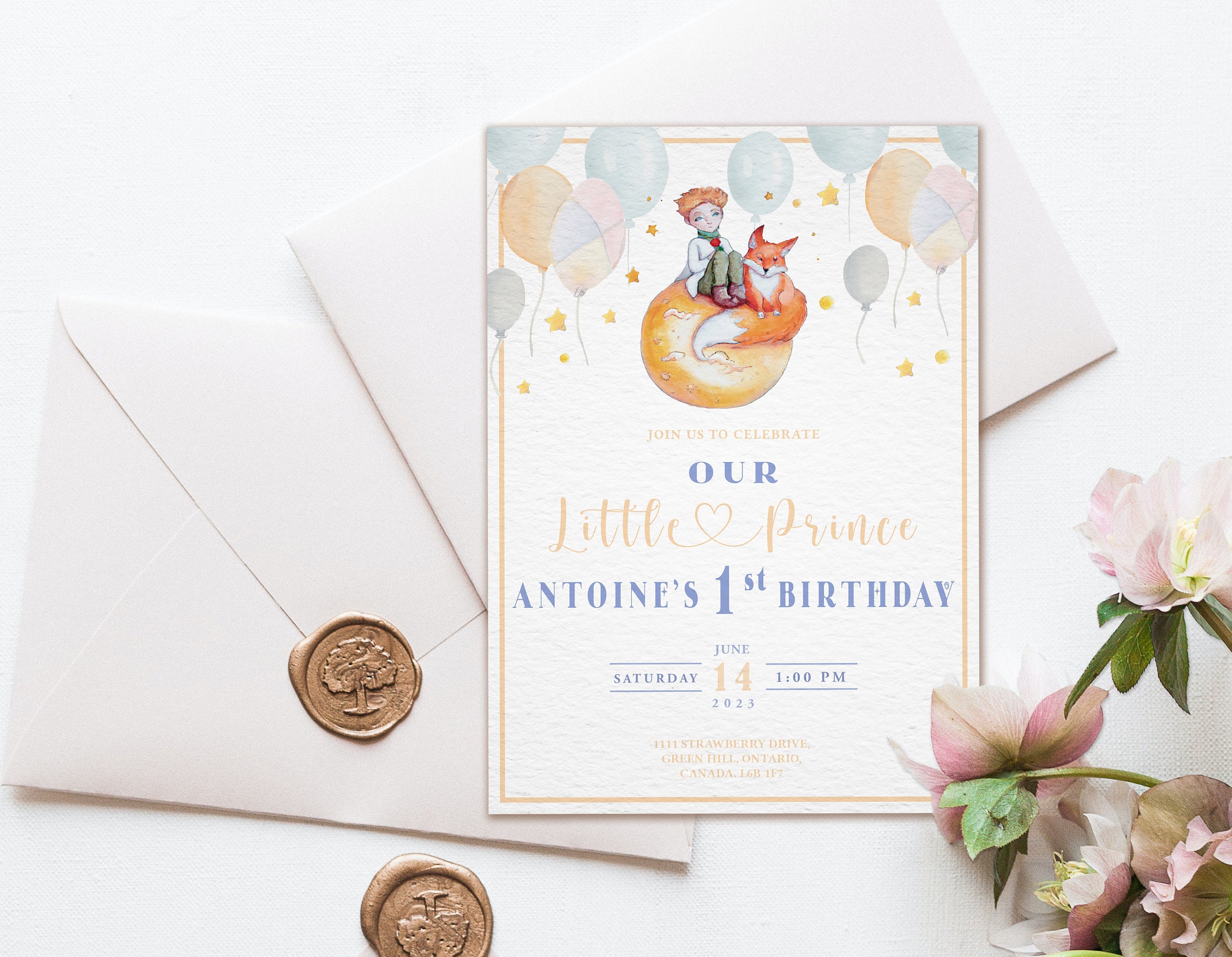 The Little Prince Birthday Invitation Le Petit Prince Baby - Etsy