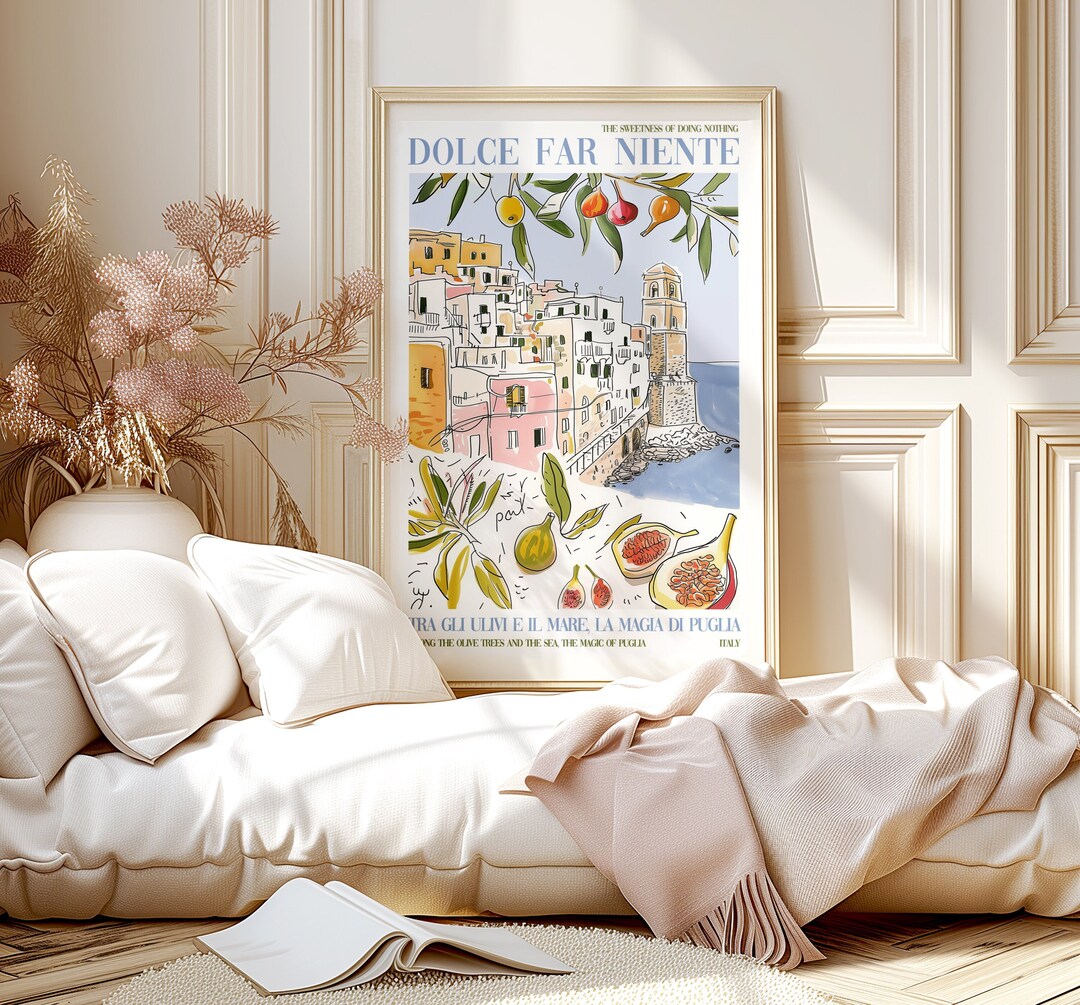 Dolce Far Niente Puglia Art Print: Italy Travel Poster - Etsy