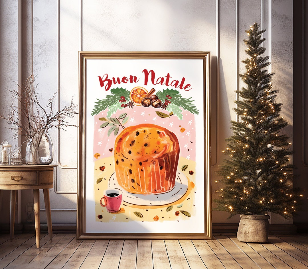 Buon Natale Panettone Art Print, Italian Christmas (digital Download ...