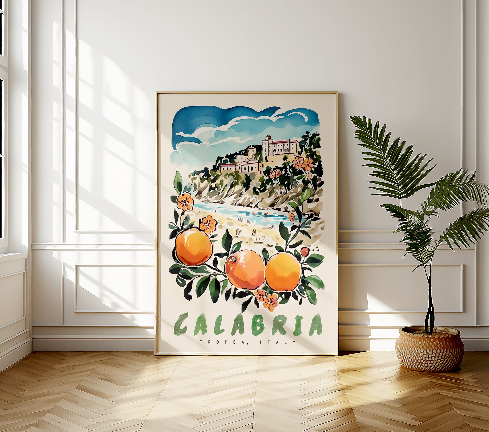 Calabria Italy Rolled Poster Colorful Tropea Beach Calabria - Etsy