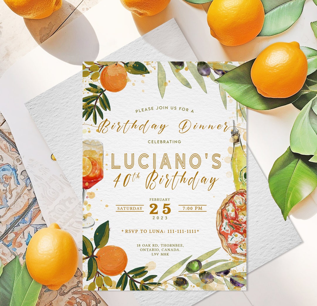 Italian Style Birthday Invitation Oranges Italian Style - Etsy