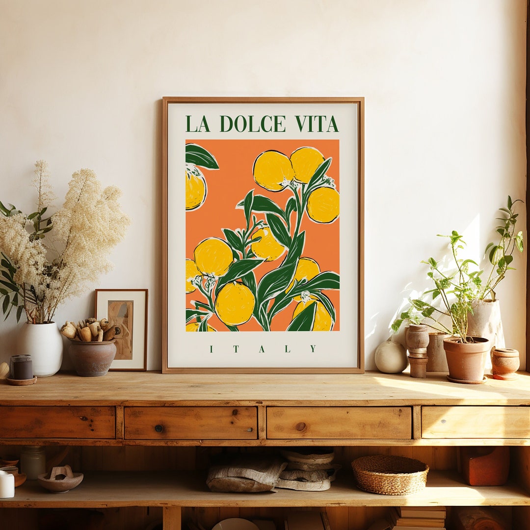 La Dolce Vita Italy Oranges Print: Retro Italian Citrus Wall Art - Etsy