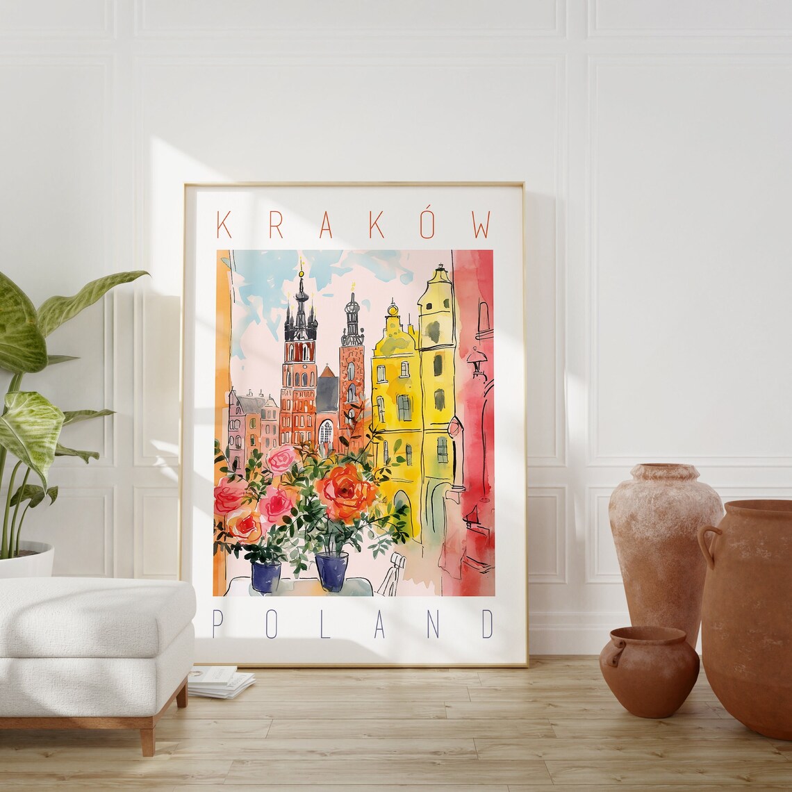 Krakow Poland Watercolor Poster: Colorful Polish Wall Art - Etsy