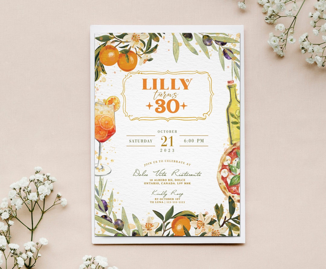 Custom Birthday Invitation | Italian Style, Italy Themed Birthday ...