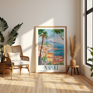 Napoli Italy Printable DIGITAL Art, Naples Italy Travel Poster, Italian ...