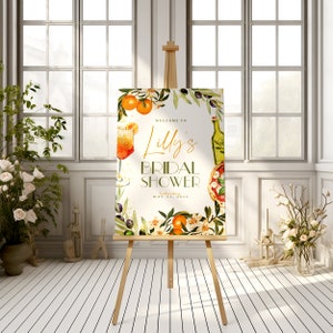 Italian Style Welcome Sign, Italy Themed Bridal Shower Welcome Sign ...