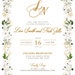 White Flower Frame Wedding Invitation Design, Custom Wedding Invite ...