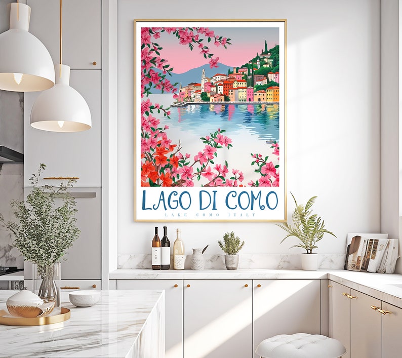 Lake Como Italy Printable DIGITAL Art Bellagio Varenna Lago - Etsy