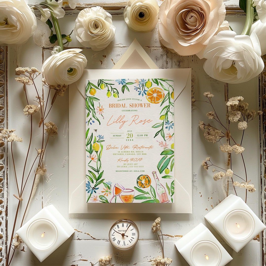 Colorful Italian Spritz & Citrus Themed DIGITAL Bridal Shower ...