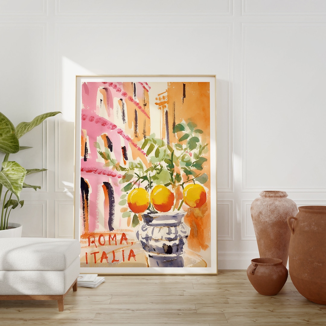 Rome Italy Printable DIGITAL Art, Colosseum Colorful Art Painting ...