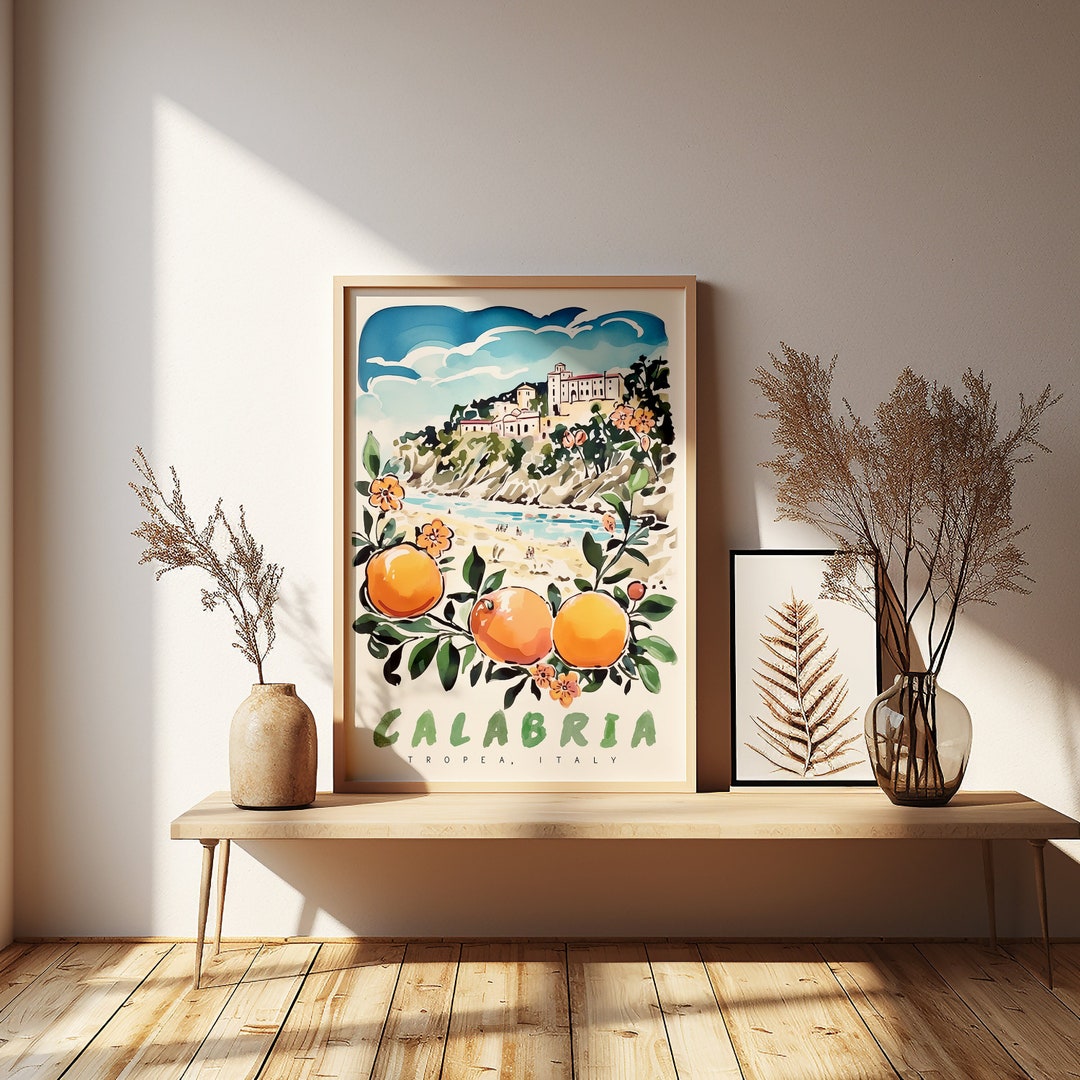 Calabria Italy Colorful Tropea Printable DIGITAL Art, Tropea Beach ...