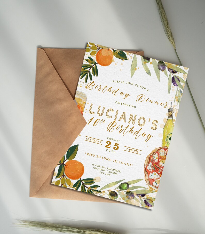 Italian Style Birthday Invitation Oranges Italian Style - Etsy