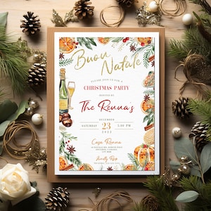 Italian Food Christmas Party Invitation, Holiday Party Invitation ...