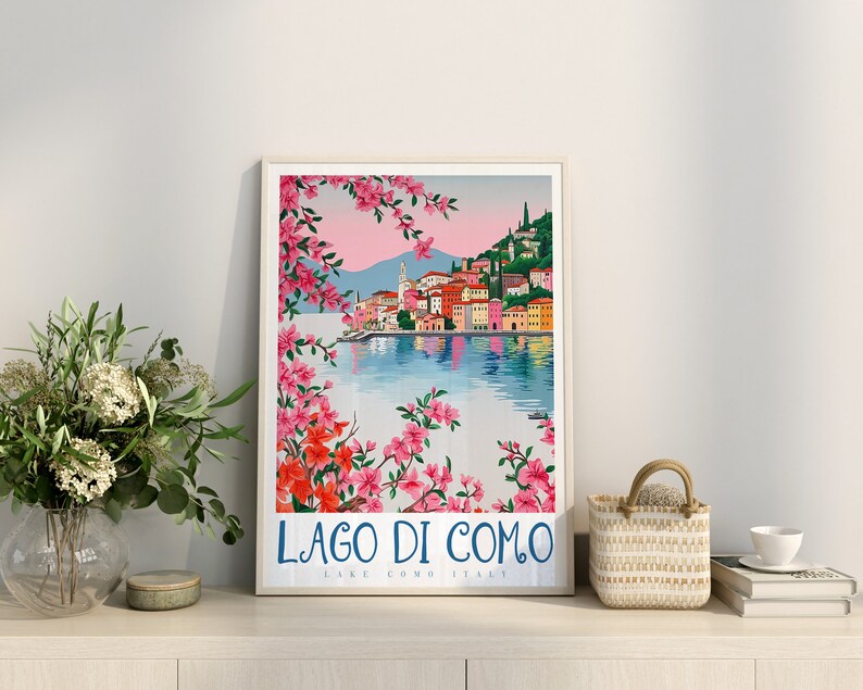 Lake Como Italy Printable DIGITAL Art Bellagio Varenna Lago - Etsy