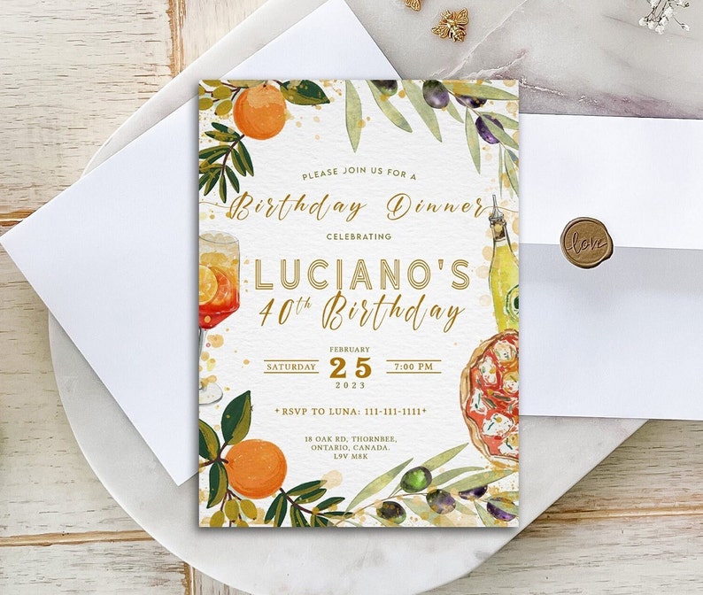 Italian Style Birthday Invitation Oranges Italian Style - Etsy