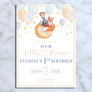 The Little Prince Birthday Invitation, Le Petit Prince, Baby Shower ...