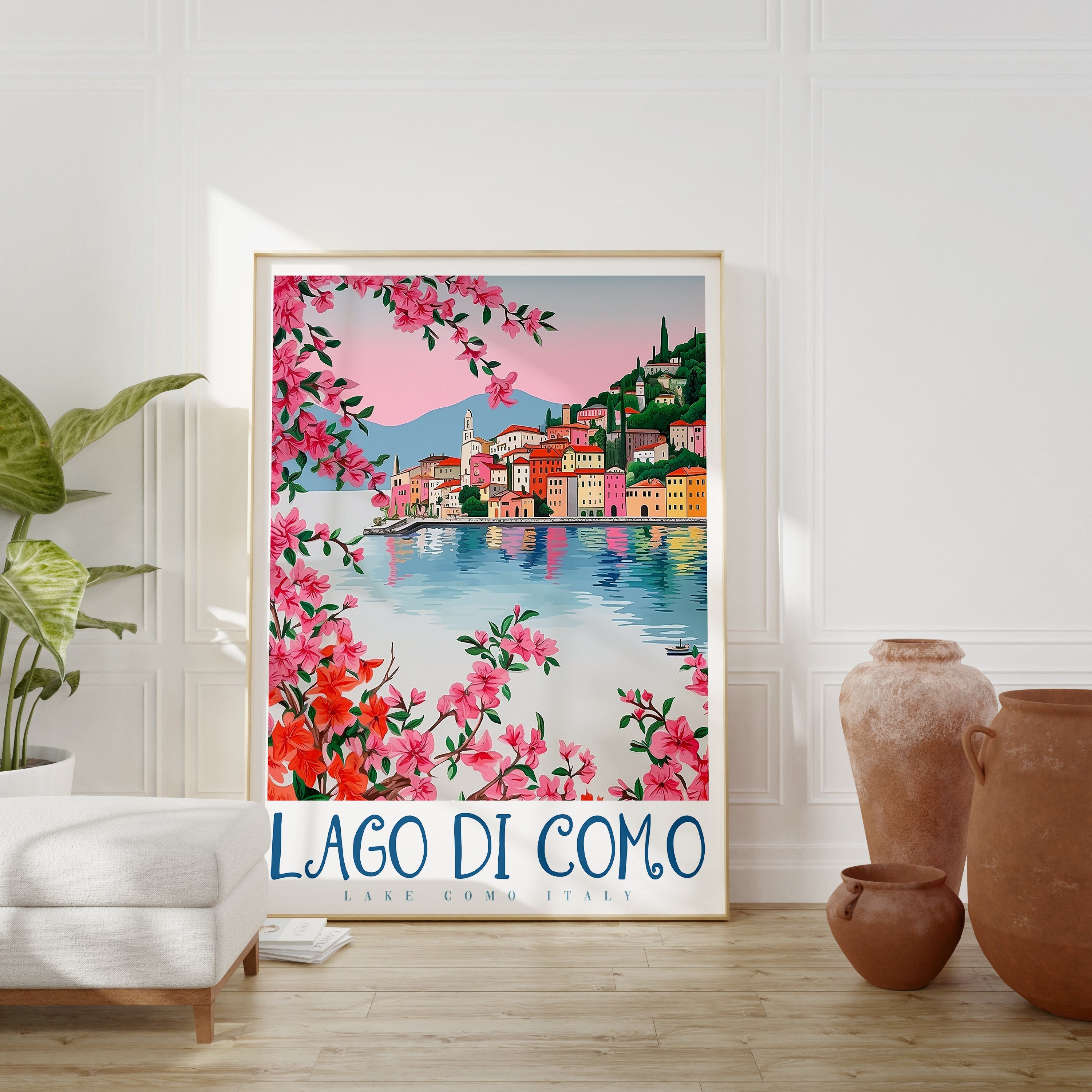 Lake Como Italy Printable DIGITAL Art Bellagio Varenna Lago - Etsy