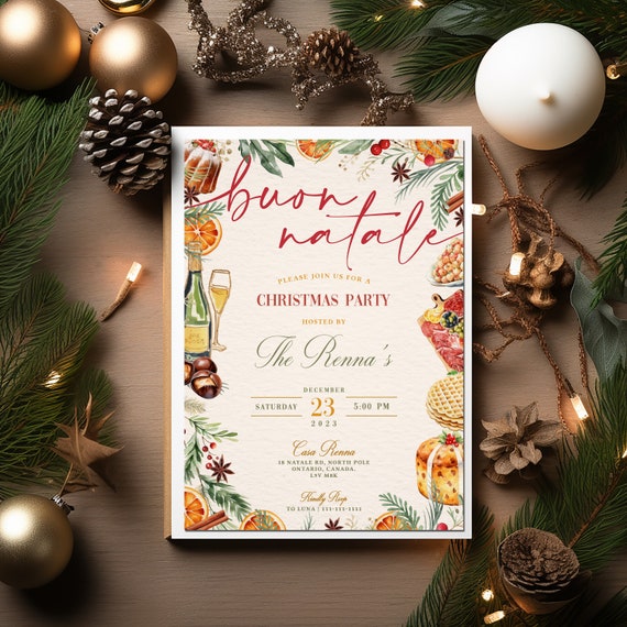 Italian Christmas Party Invitation