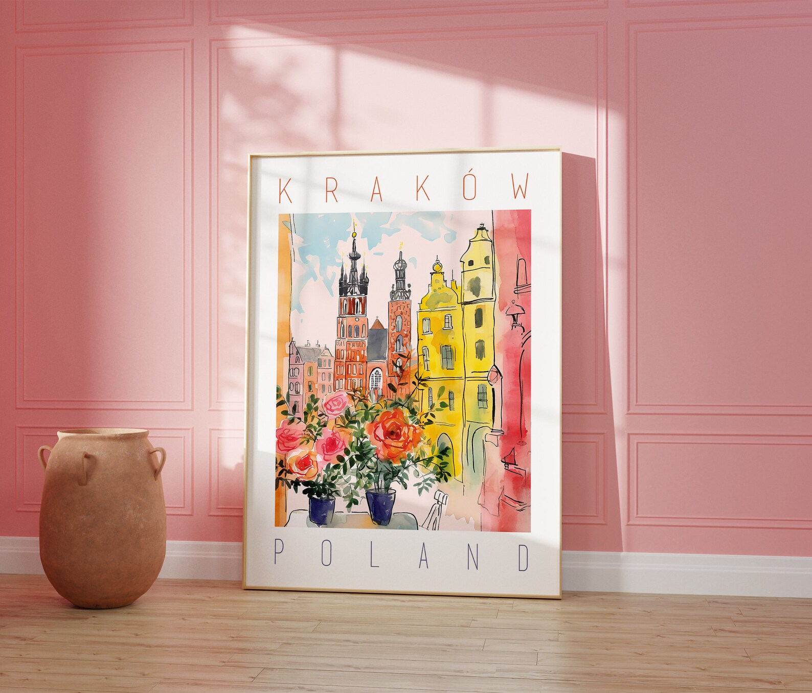 Krakow Poland Watercolor Poster: Colorful Polish Wall Art - Etsy