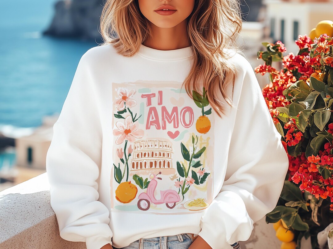 Ti Amo Sweatshirt & T-shirt: Painted Italian Love, Rome Colosseum - Etsy