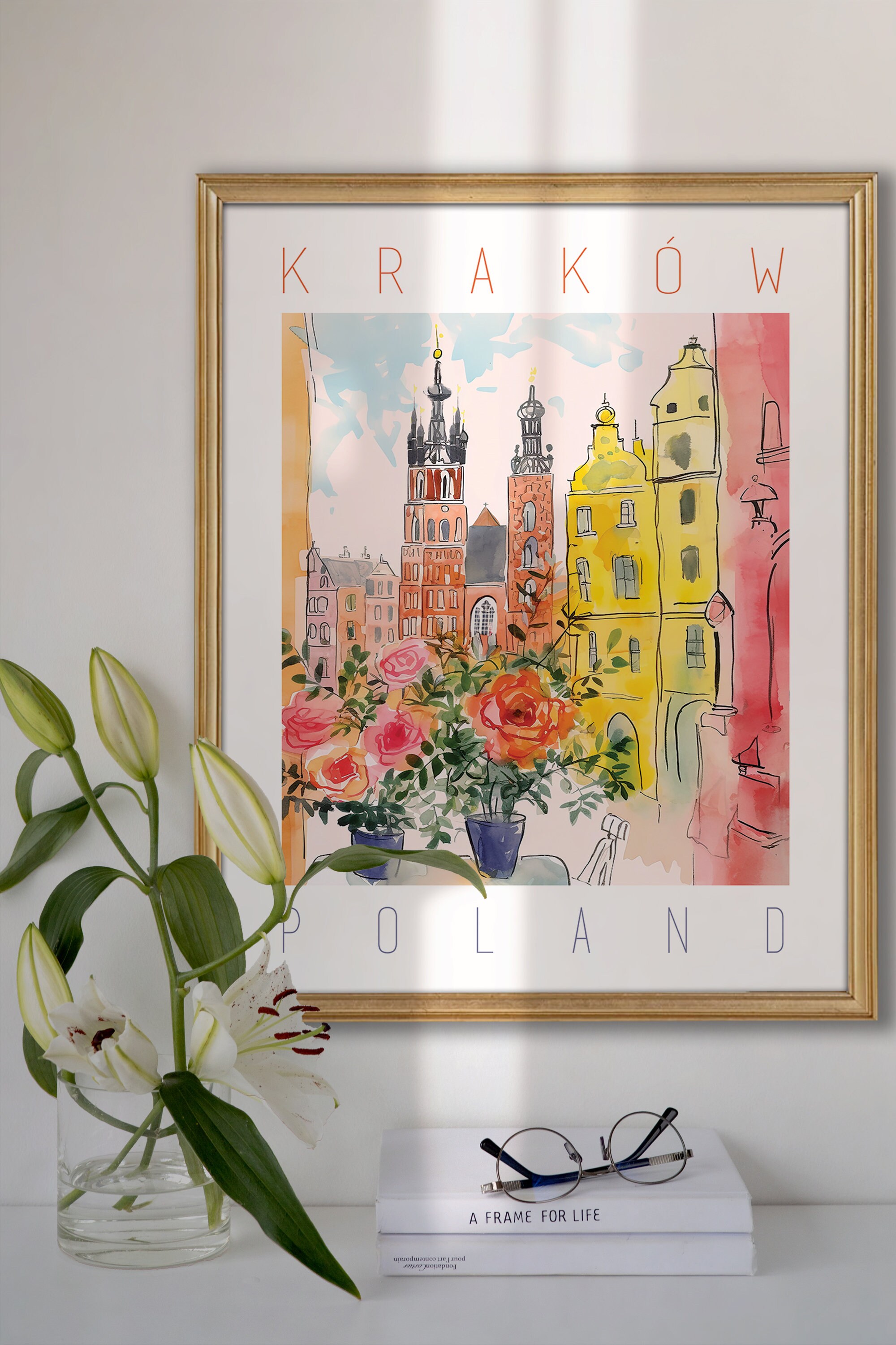 Krakow Poland Watercolor Poster: Colorful Polish Wall Art - Etsy