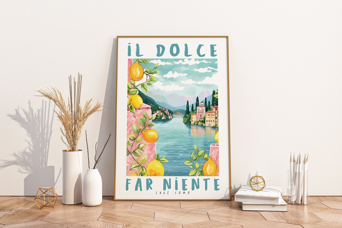 Dolce Far Niente Lake Como Italy Printable DIGITAL Art - Etsy