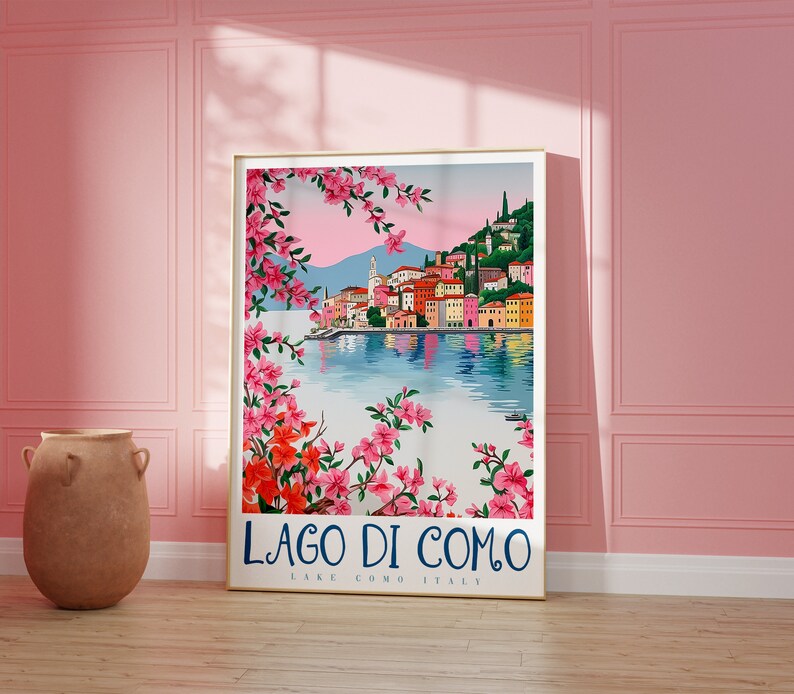 Lake Como Italy Printable DIGITAL Art Bellagio Varenna Lago - Etsy