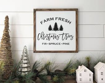 Christmas tree sign | Etsy