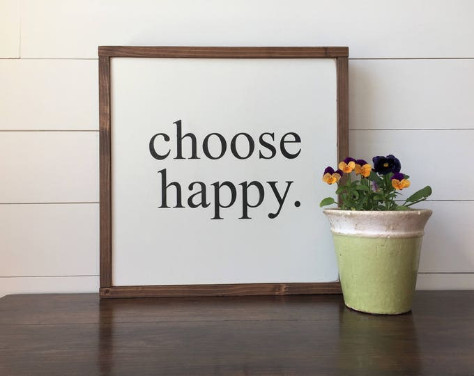 Choose Happy Sign 18x18 Modern Farmhouse - Etsy