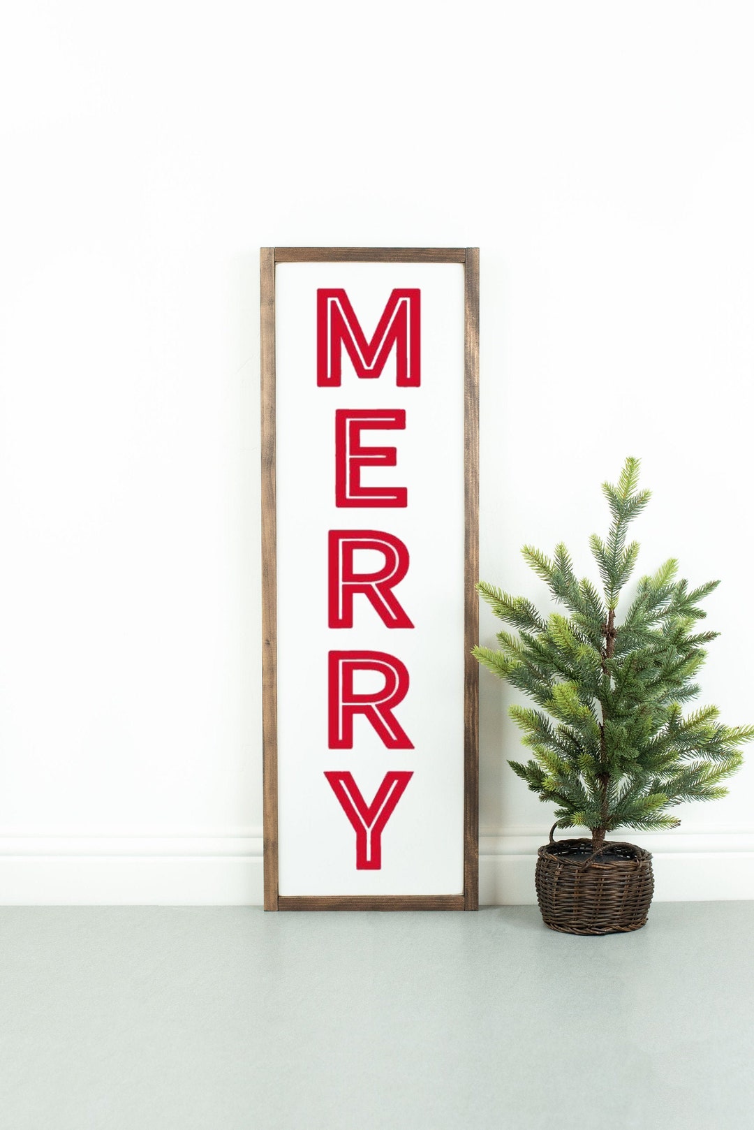 12 X 36 MERRY Porch Entryway Sign Framed Painted Wood - Etsy