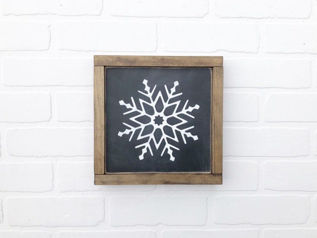 MINI Snowflake Sign 9 Square Modern Farmhouse Wood Signs Holiday ...