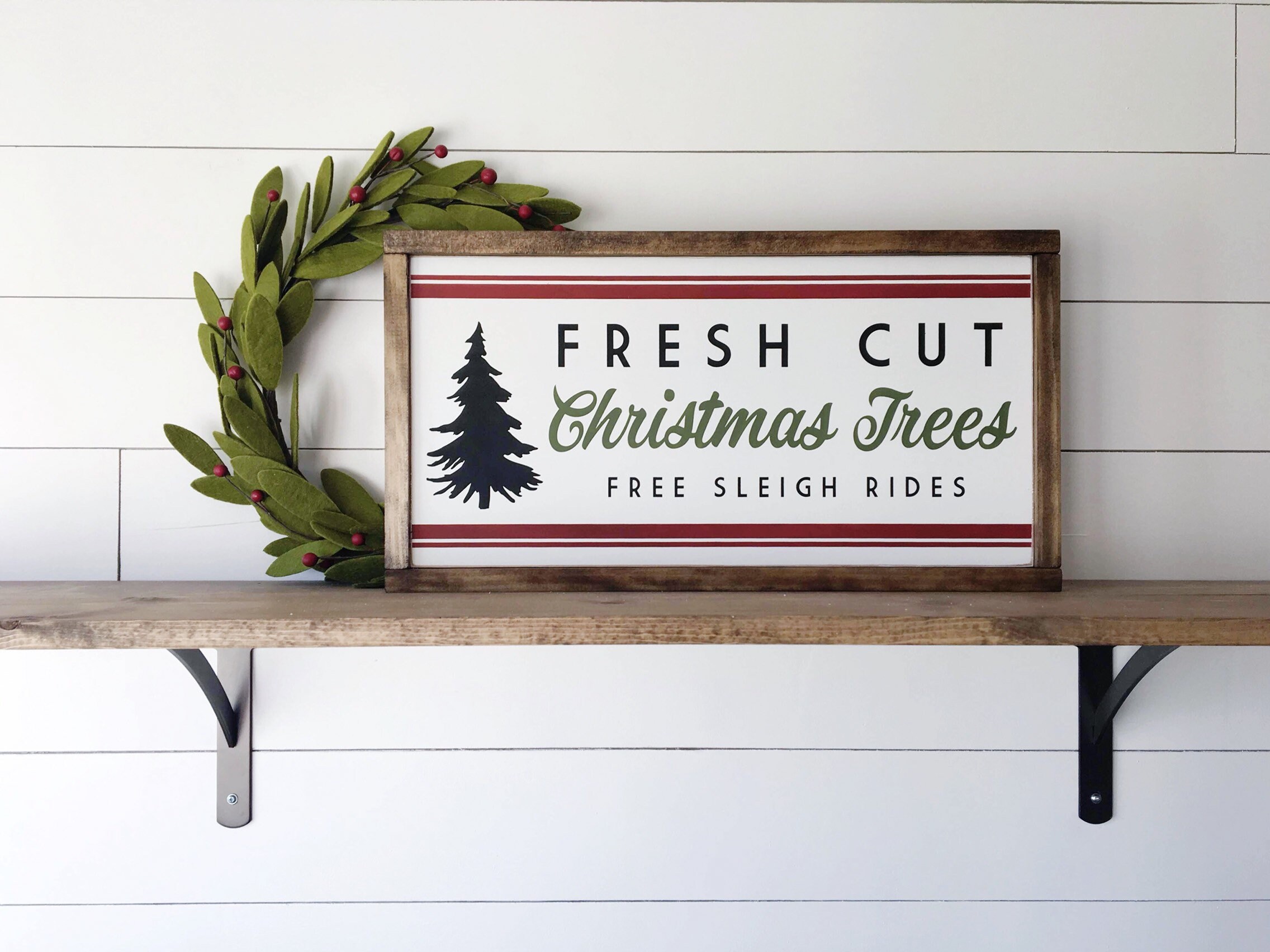 Fresh Cut Christmas Trees 12x22 Modern | Etsy