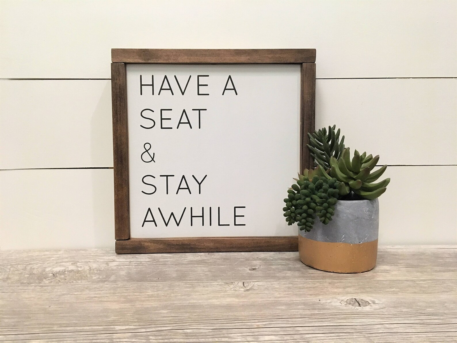 Have A Seat & Stay Awhile 12 Square Sign Framed | Etsy