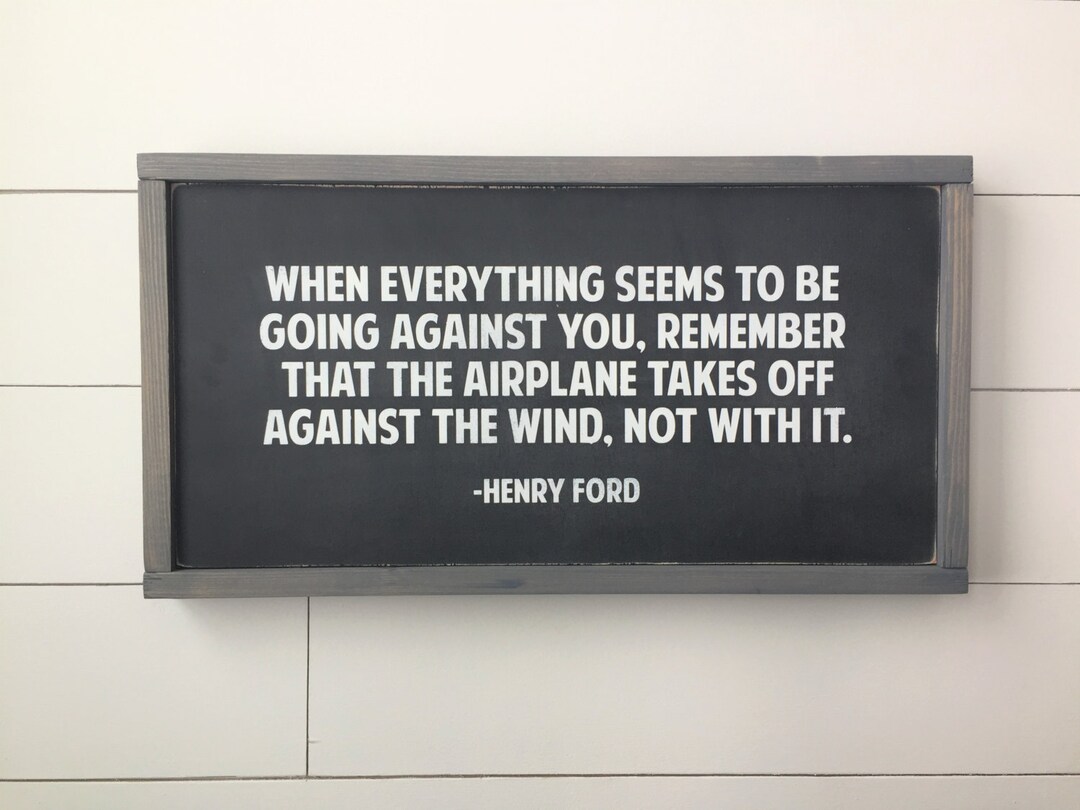 Henry Ford Quote Airplane Sign | 12"x22" | Wall Decor | Modern ...