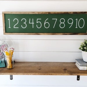 Numbers 1-10 Vintage Chalkboard Sign 9x36 Framed - Etsy