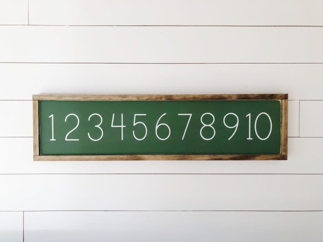 Numbers 1-10 Vintage Chalkboard Sign 9x36 Framed - Etsy