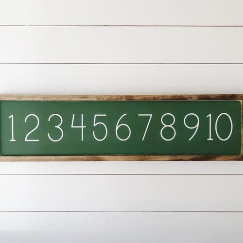 Numbers 1-10 Vintage Chalkboard Sign 9x36 Framed - Etsy