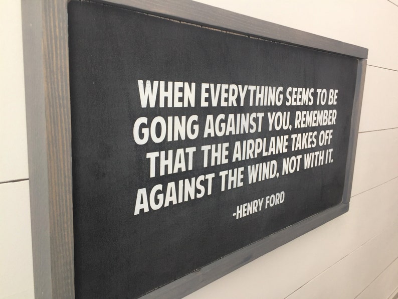 Henry Ford Quote Airplane Sign 12x22 Wall | Etsy