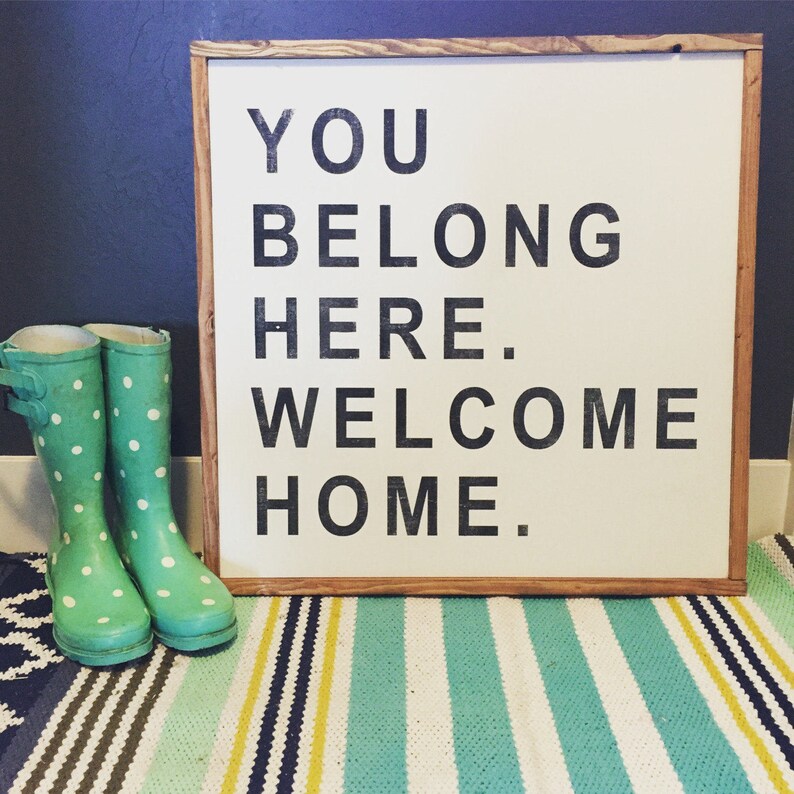 2'x2' You Belong Here Welcome Home Modern - Etsy