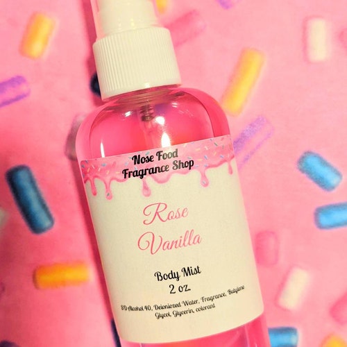 Rose Vanilla Body Mist Perfume Body Spray Body Splash - Etsy