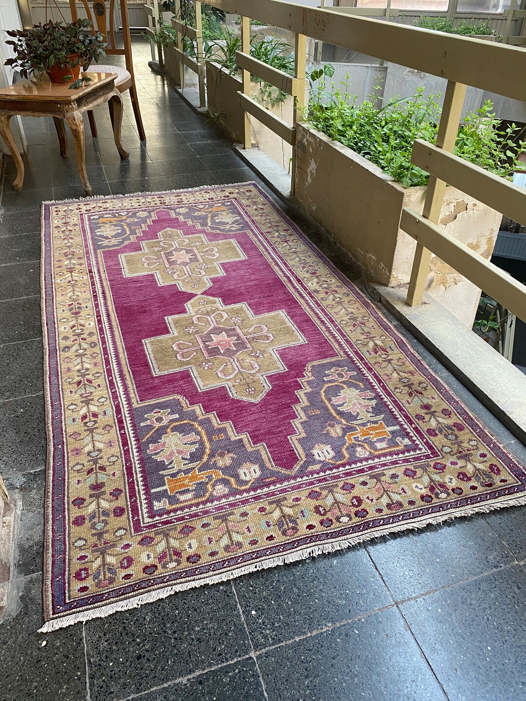 4x8 Vintage Rug,stunning Vintage Handwoven Rug, Low Pile, Beautiful ...