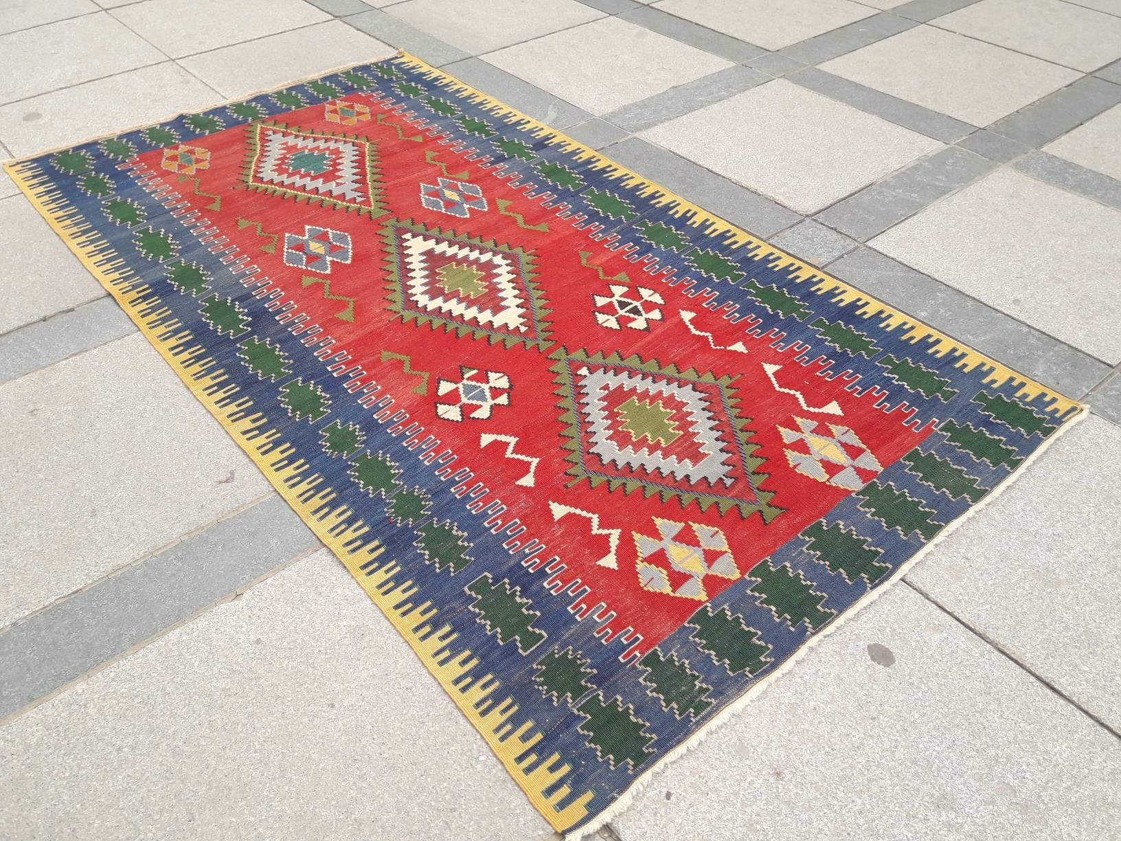 Area rug.kilim rug.vintage rug.oushak rug.kilim rug.turkish | Etsy