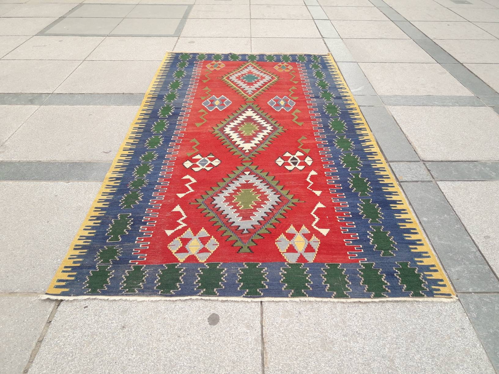 Area rug.kilim rug.vintage rug.oushak rug.kilim rug.turkish | Etsy