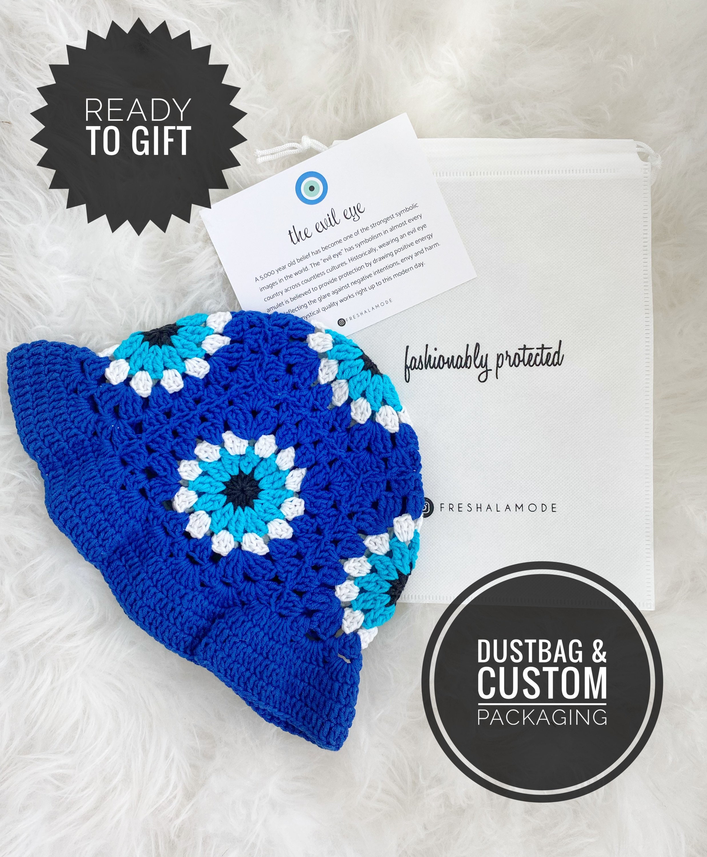 Evil Eye Crochet Bucket Hat - Etsy