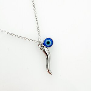Evil Eye Red Chili Maloccio Cornicello Silver Gold Necklace, Italian ...