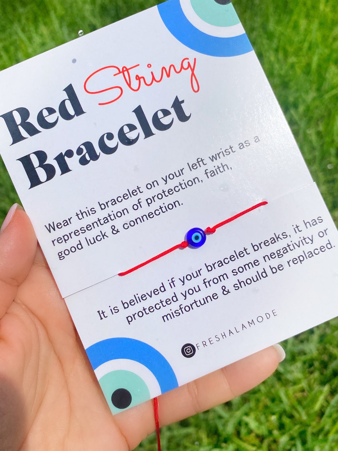Evil Eye Red String Protection Adjustable Bracelet, Mal De Ojo Bracelet ...