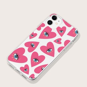 Pink Heart Evil Eye Phone Case - Etsy