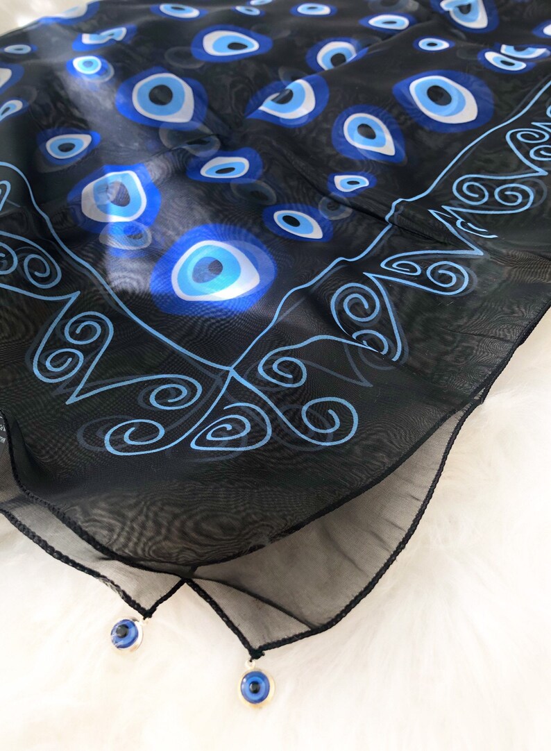 Evil Eye Print Silky Scarf & DUSTBAG - Etsy