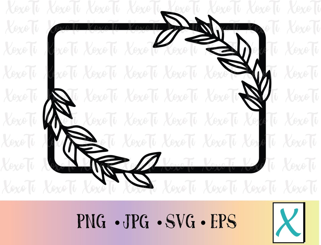Thick Rounded Corner Rectangle Frame With Leaves|shape Svg|rectangle ...