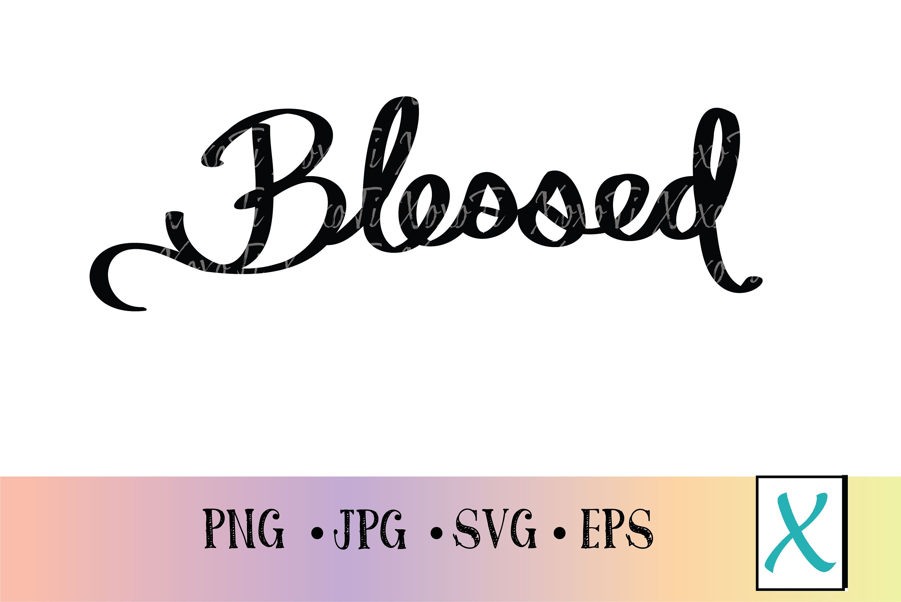 Handwritten Blessed Word Art|blessed|saying Svg|clipart Svg|png|word ...